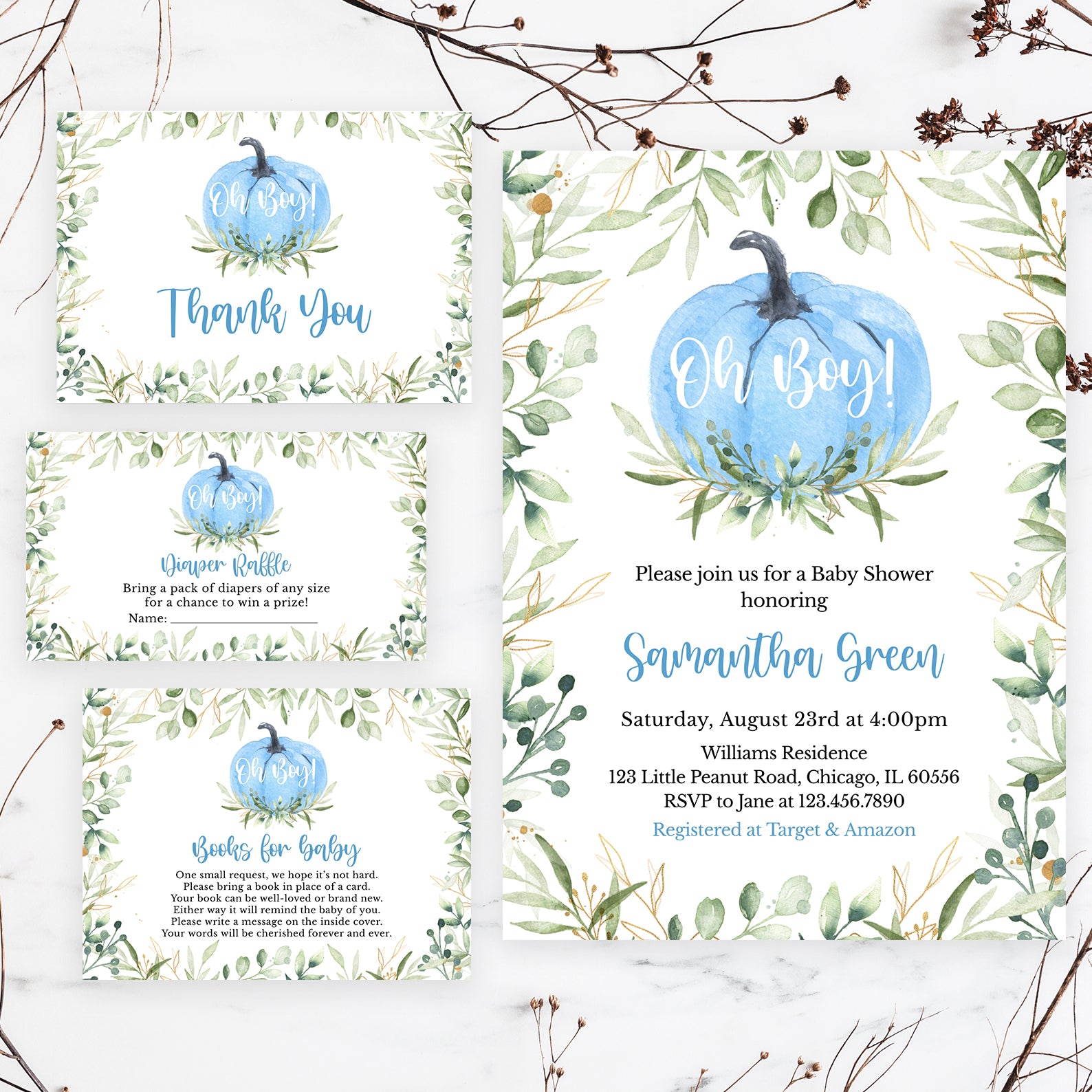 Diaper Baby Shower Border
