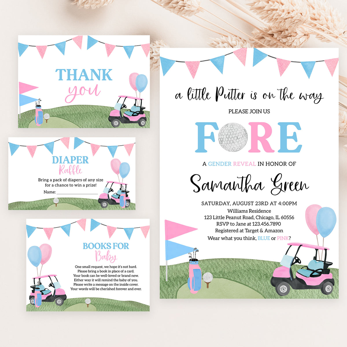 Golf-Themed Gender Reveal: A Little Putter Invite Bundle – Blushberrie