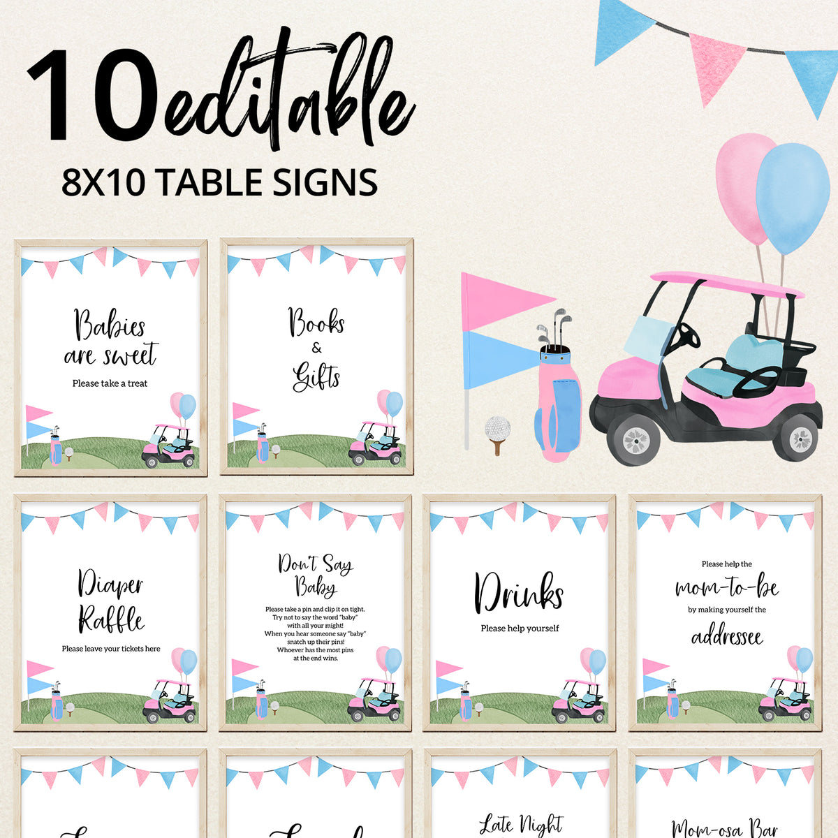 Golf-Themed Gender Reveal: A Little Putter Table Sign – Blushberrie