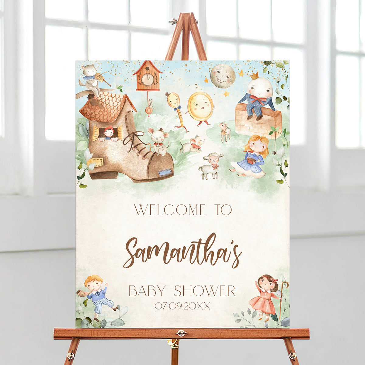 Nursery Rhyme Baby Shower Welcome Sign: Humpty Dumpty Theme – Blushberrie