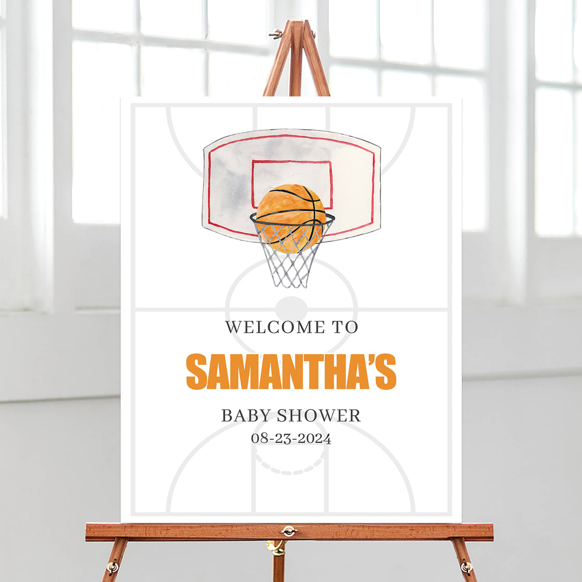 Our Little Champ Baby Shower Welcome Sign: Basketball Theme – Blushberrie