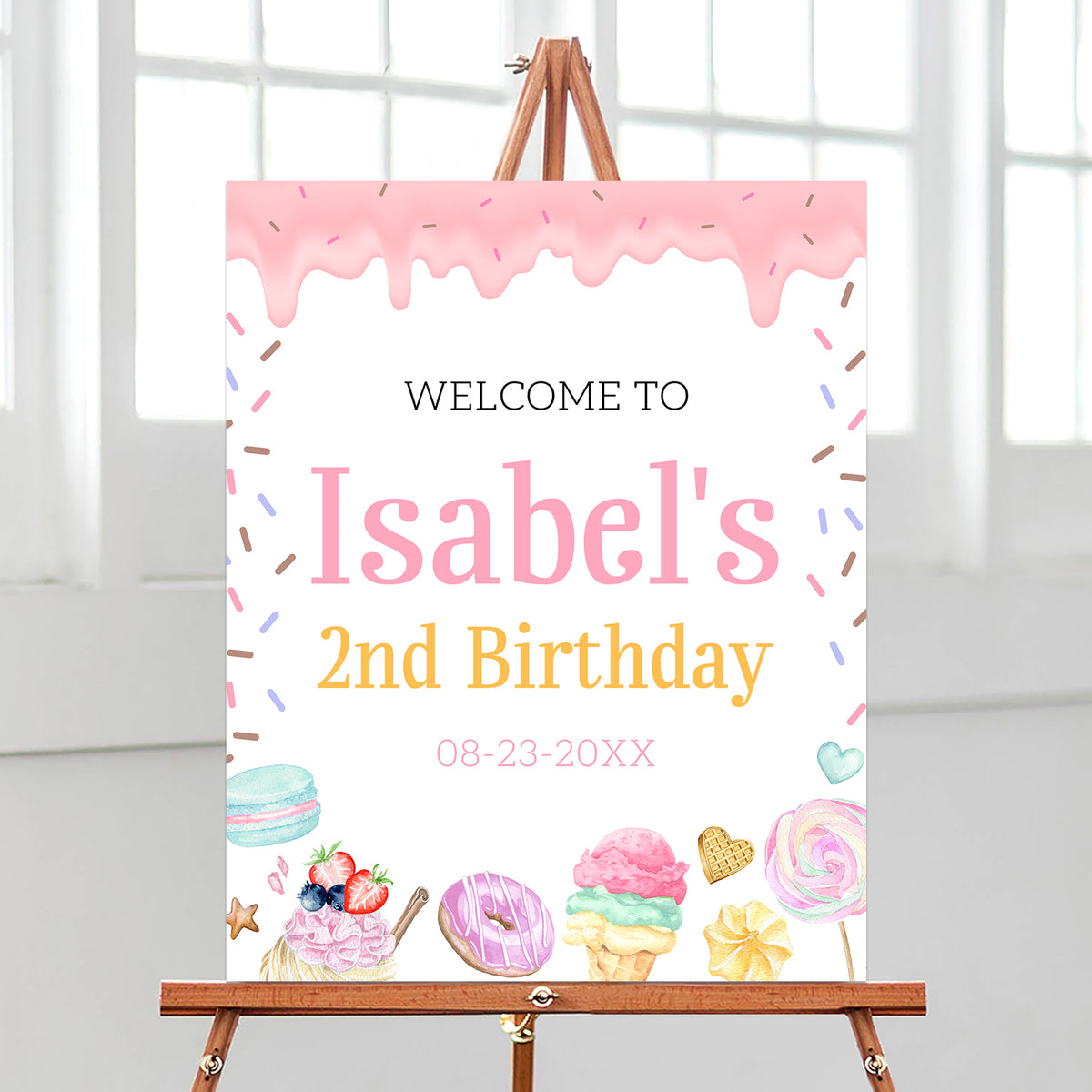 Two Sweet Digital Welcome Sign: Summer Ice Cream & Treats Theme ...