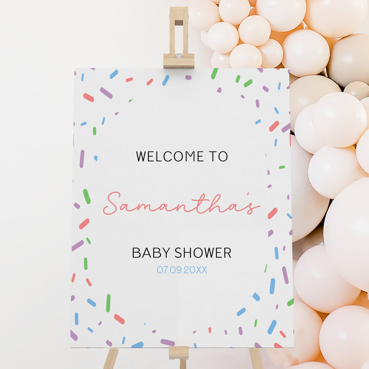 Baby Sprinkle Digital Welcome Sign: Sprinkles Theme – Blushberrie